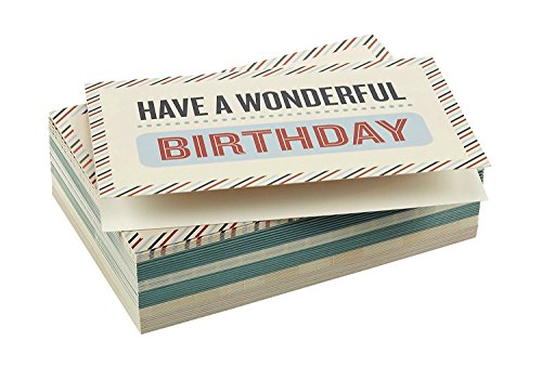 48 Pack Happy Birthday Cards Boxed with Envelopes Bulk, 6 Assorted Blank Retro Party Designs 4x6