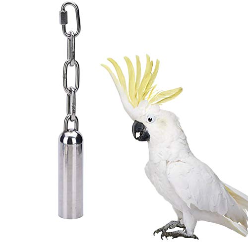 Keersi Stainless Steel Bells Toy with Sweet Sound for Bird Parrot Macaw African Greys Cockatoo Parakeet Cockatiels Conure (L/ 8.4'')