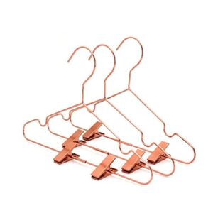 10Pack Koobay 13" Rose Copper Gold Shiny Metal Wire Top Clothes Hangers With Clips for Shirts Coat Storage & Display