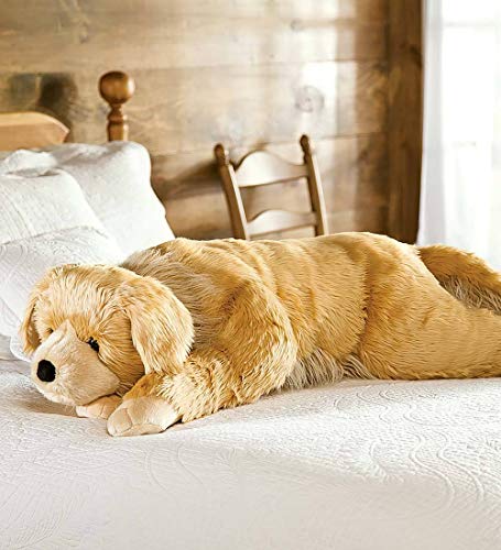 Plow & Hearth 92712-GLD Super Soft Golden Retriever Body Pillow, 1 Count (Pack of 1)