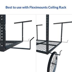 FLEXIMOUNTS 2-Pack Add-On Storage Utility Hook Accessory for Garage Ceiling Storage Rack, Black