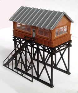 outland models train railway layout station overhead signal box/tower n scale