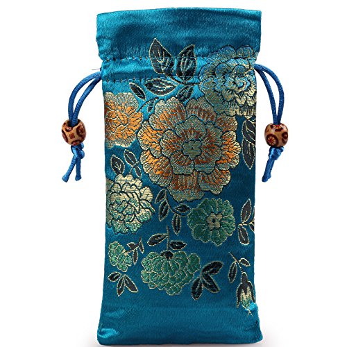 Startdy Silk brocade Double layer Drawstring Pouch Candy Sachet wallet Jewelry bag W3"H6" (6pcs )