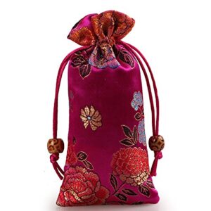 Startdy Silk brocade Double layer Drawstring Pouch Candy Sachet wallet Jewelry bag W3"H6" (6pcs )