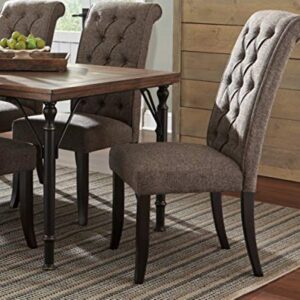 Signature Design by Ashley Tripton Classic Tufted Upholstered Armless Dining Chair, 2 Count, Brownish Gray