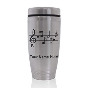 skunkwerkz commuter travel mug, music staff, personalized engraving included