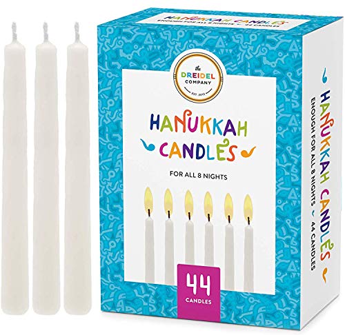 Menorah Candles Chanukah Candles 44 White Hanukkah Candles for All 8 Nights of Chanukah (Single)