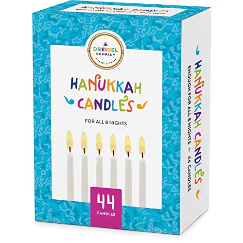 Menorah Candles Chanukah Candles 44 White Hanukkah Candles for All 8 Nights of Chanukah (Single)