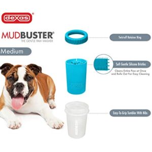 Dexas MudBuster Portable Dog Paw Cleaner, Medium, Blue