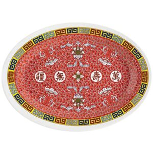 g.e.t. m-4050-l heavy-duty shatterproof plastic melamine serving platter, 9" x 6.5", longevity (set of 12)