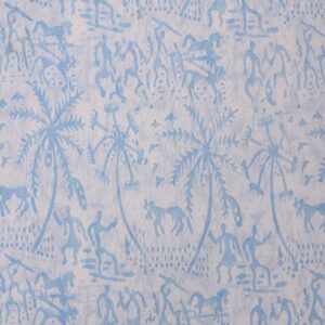 Trade Star Exports Indian Hand Block Print Cotton Voile Fabric by The Yard for Dressmaking, Crafting, Sewing, 3 Yard Handmade Kids Clothing Fabric Sanganeri Print Fabric (Pattern 10)