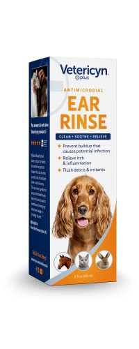 Vetericyn Plus Dog Ear Rinse | Dog Ear Cleaner to Soothe and Relieve Itchy Ears, Safe for Cat Ears, Rabbit Ears, and All Animal's Ear Problems. 3 ounces