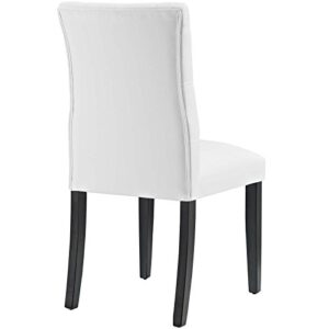 Modway MO- Duchess Modern Tufted Button Faux Leather Upholstered Parsons, Dining Chair, White