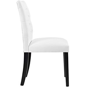 Modway MO- Duchess Modern Tufted Button Faux Leather Upholstered Parsons, Dining Chair, White