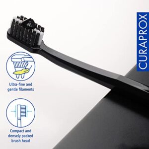 Curaprox Black is White Duo, Ultra-Soft Toothbrush, Black and White, Pack of 2