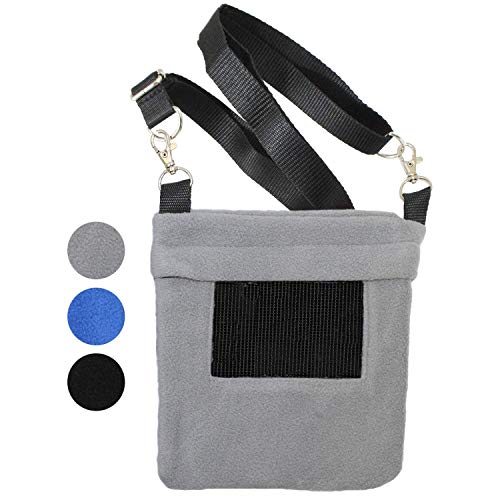 Exotic Nutrition Economy Carry Pouch (Grey) - Fleece Bonding Pouch - for Sugar Gliders, Marmosets, Squirrels, Degus, Hamsters, & Other Small Pets