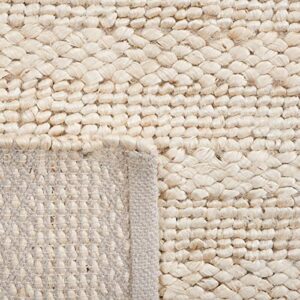 SAFAVIEH Natural Fiber Collection Accent Rug - 4' x 6', Bleach, Handmade Braided Woven Jute, Ideal for High Traffic Areas in Entryway, Living Room, Bedroom (NF212D)