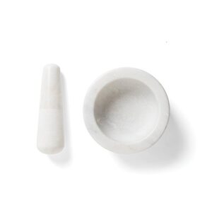 Fox Run Mortar and Pestle, Marble, White , 4.75"