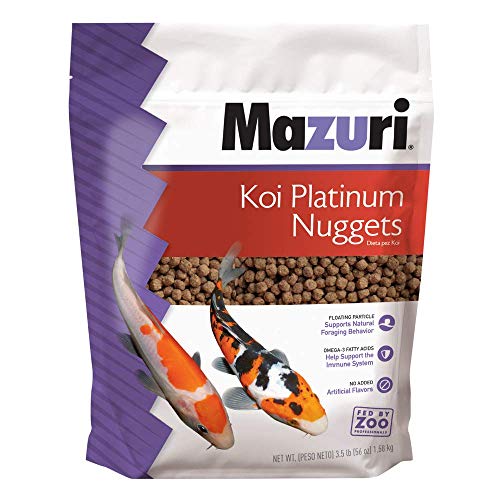 Mazuri Koi | Platinum Nuggets Nutritionally Complete Koi Fish Food | for Medium Koi - 3.5 Pound (3.5 lb.) Bag