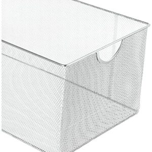 YBM HOME 2321-1116-198set Open Bin Storage Basket Organizer, Set of 3 13.25 x 8.5, 12 x 8 & 14.5 x 9, Silver, 3 Count