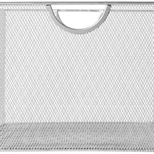 YBM HOME 2321-1116-198set Open Bin Storage Basket Organizer, Set of 3 13.25 x 8.5, 12 x 8 & 14.5 x 9, Silver, 3 Count