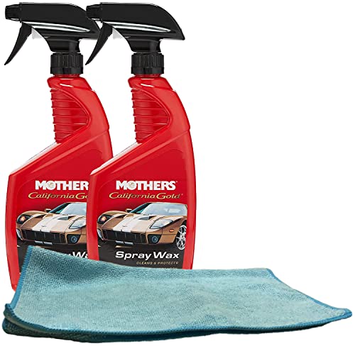 Mothers California Gold Spray Wax (24 oz) Bundle with Microfiber Cloth (3 Items)