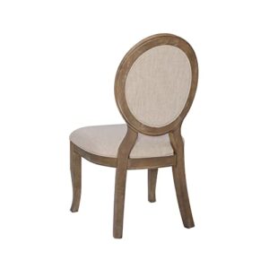 Powell Furniture Lenoir Side Dining Chair, Wire-brushed oak