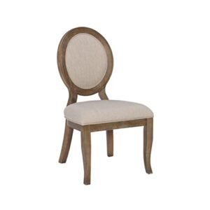 Powell Furniture Lenoir Side Dining Chair, Wire-brushed oak