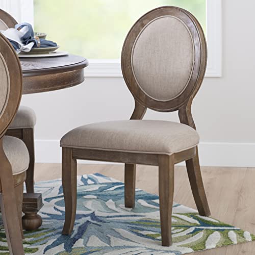 Powell Furniture Lenoir Side Dining Chair, Wire-brushed oak