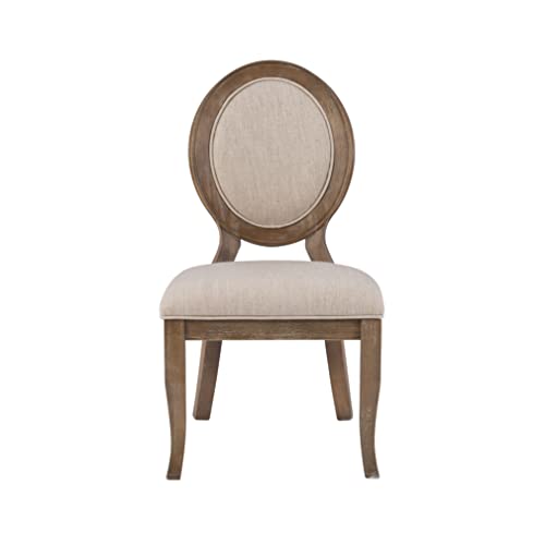 Powell Furniture Lenoir Side Dining Chair, Wire-brushed oak