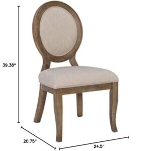 Powell Furniture Lenoir Side Dining Chair, Wire-brushed oak