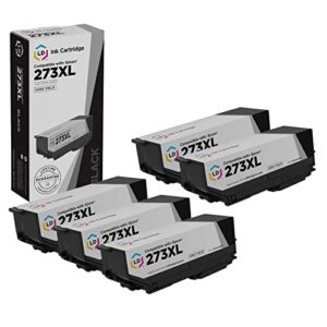 ld products remanufactured ink cartridge replacements for epson 273xl t273xl020 high yield (black, 5-pack)