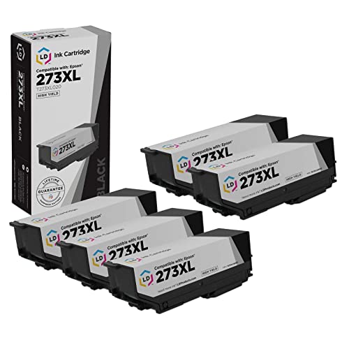 LD Products Remanufactured Ink Cartridge Replacements for Epson 273XL T273XL020 High Yield (Black, 5-Pack)