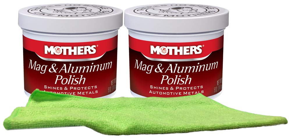 Mothers Mag & Aluminum Polish 5 oz Bundle with Microfiber Cloth (3 Items)