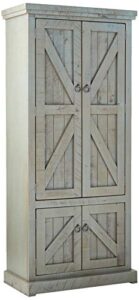 american heartland rustic double door pantry, rustic dark blue