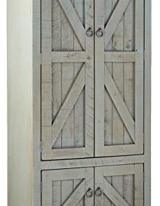 American Heartland Rustic Double Door Pantry, Rustic Dark Blue