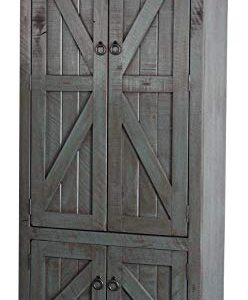 American Heartland Rustic Double Door Pantry, Rustic Dark Blue