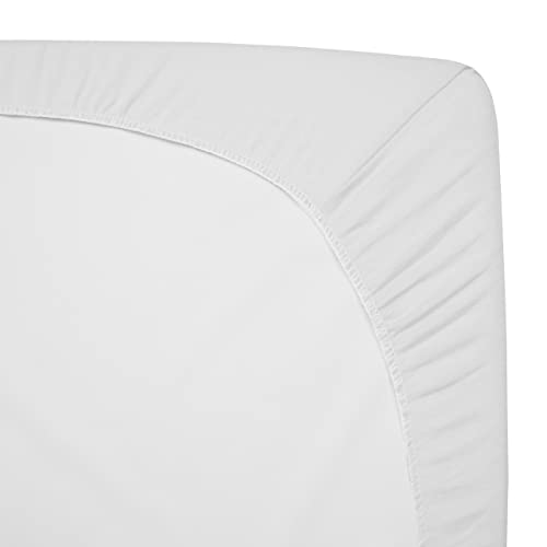 American Baby Company 2 Pack 100% Cotton Value Jersey Knit Fitted Crib Sheet for Standard Crib and Toddler Mattresses, White, for Boys and Girls