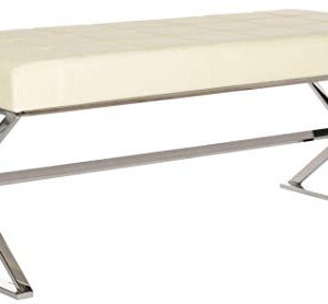 Safavieh Home Collection Micha Modern Glam Cream Bench