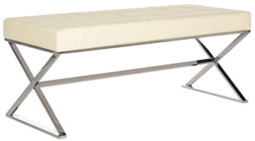 Safavieh Home Collection Micha Modern Glam Cream Bench