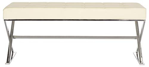 Safavieh Home Collection Micha Modern Glam Cream Bench