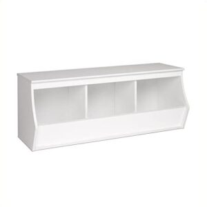 hawthorne collections stackable 3-bin storage cubby in white