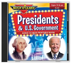 presidents & u.s. government audio cd with printable book by rock 'n learn