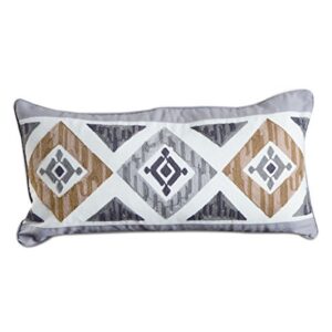 rod's grey diamond embroidered pillow