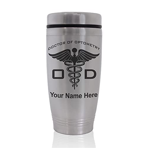 SkunkWerkz Commuter Travel Mug, OD Doctor of Optometry, Personalized Engraving Included