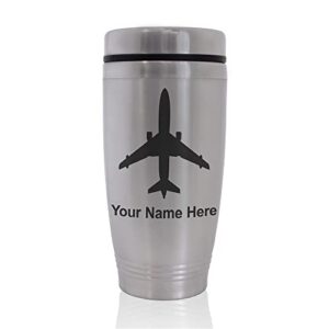 skunkwerkz commuter travel mug, jet airplane, personalized engraving included