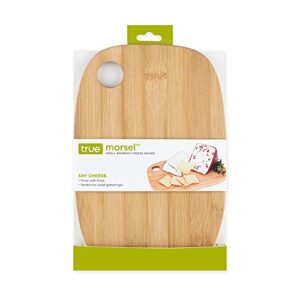 True Morsel Small Bamboo Cheese Board, Bamboo Wood, 8.75" by 6", Cheese Service, Entertaining Gift Set