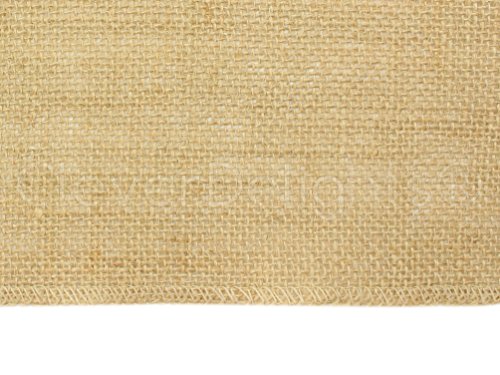 CleverDelights 60" Premium Burlap Roll - 10 Yards - No-Fray Finished Edges - Natural Tight Weave Fabric