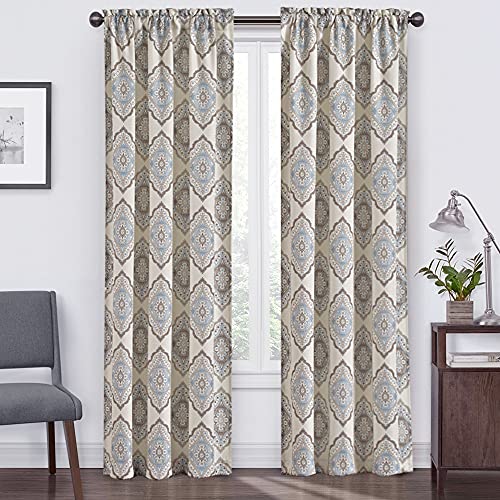 Merryfeel Printed Window Curtain Panels 84 Inch Long,Fashion Rod Pocket Window Treatment Drapes for Living Room/Bedroom, 2 Panels,42" W x 84" L