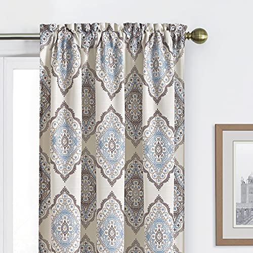 Merryfeel Printed Window Curtain Panels 84 Inch Long,Fashion Rod Pocket Window Treatment Drapes for Living Room/Bedroom, 2 Panels,42" W x 84" L